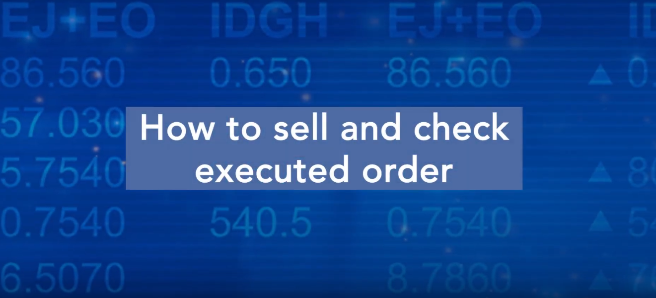 How to sell and check executed order?